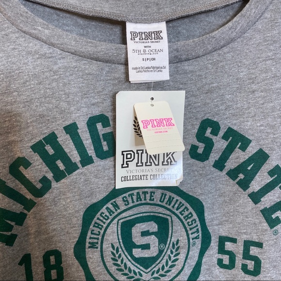 PINK Victoria's Secret | Tops | Vs Pink Michigan State Spartans Tee S ...